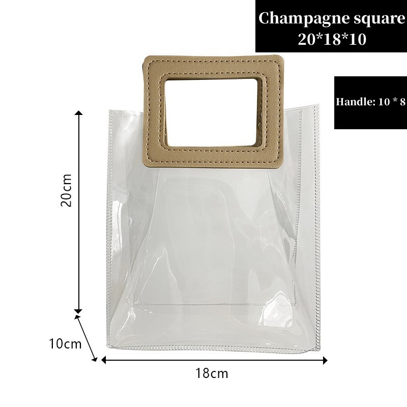 PVC handbag,Small square handletransparent plastic bag, net red handbag ...