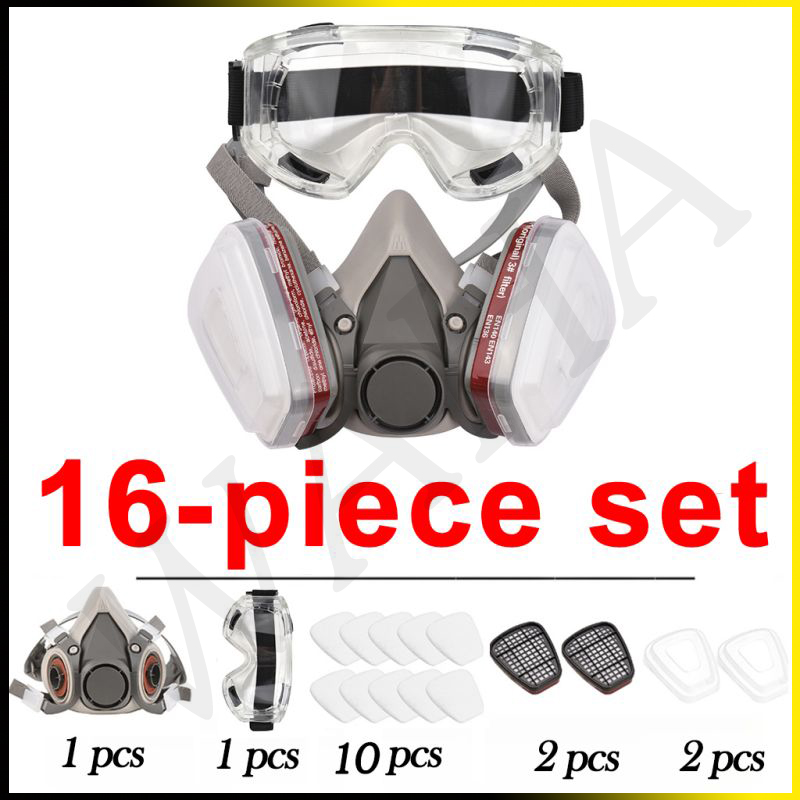 WAHA 16 piece set 6200 Chemical Industrial Spray Paint Respirator Anti ...