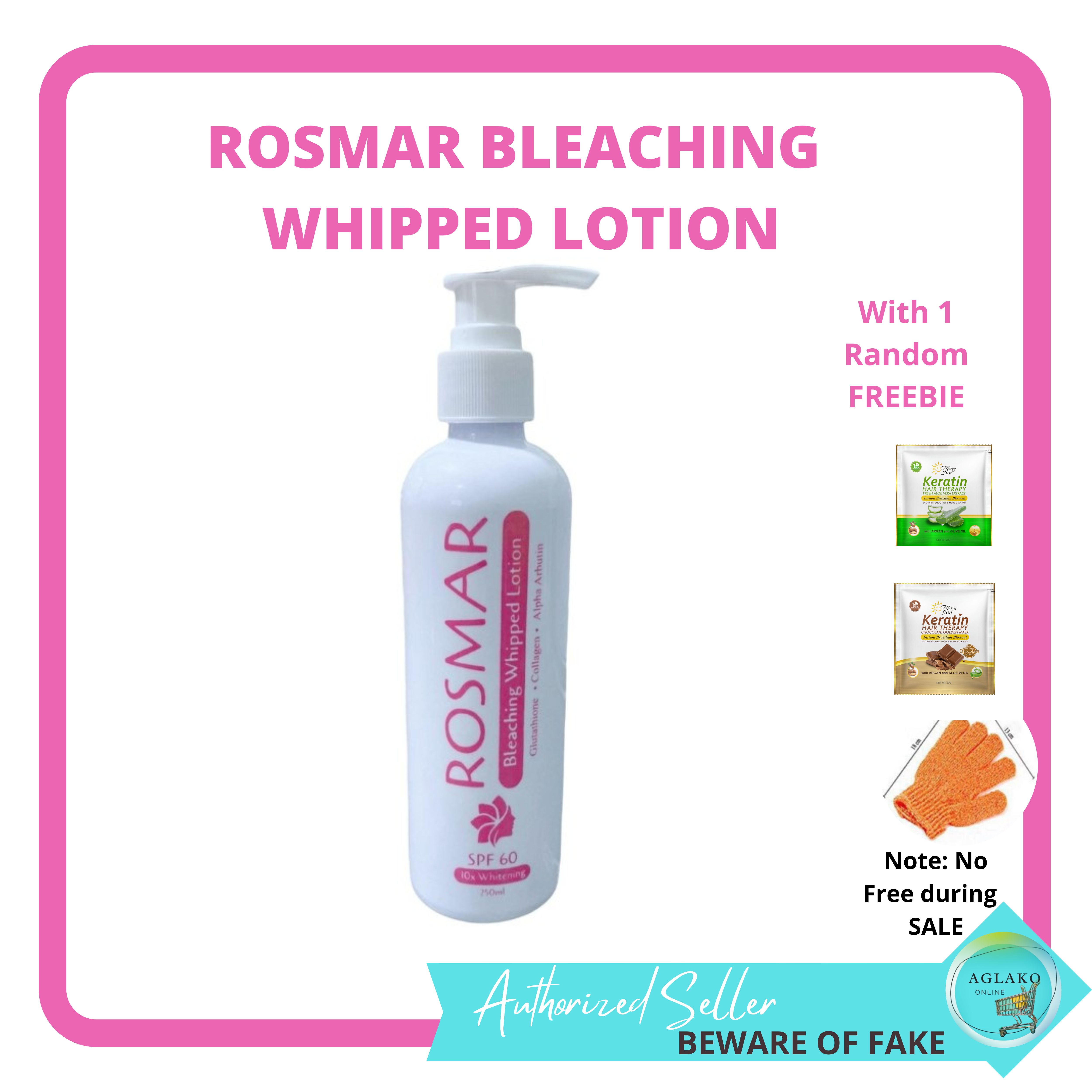 Rosmar Bleaching Whipped Lotion SPF 60 250ml with Freebies | Lazada PH