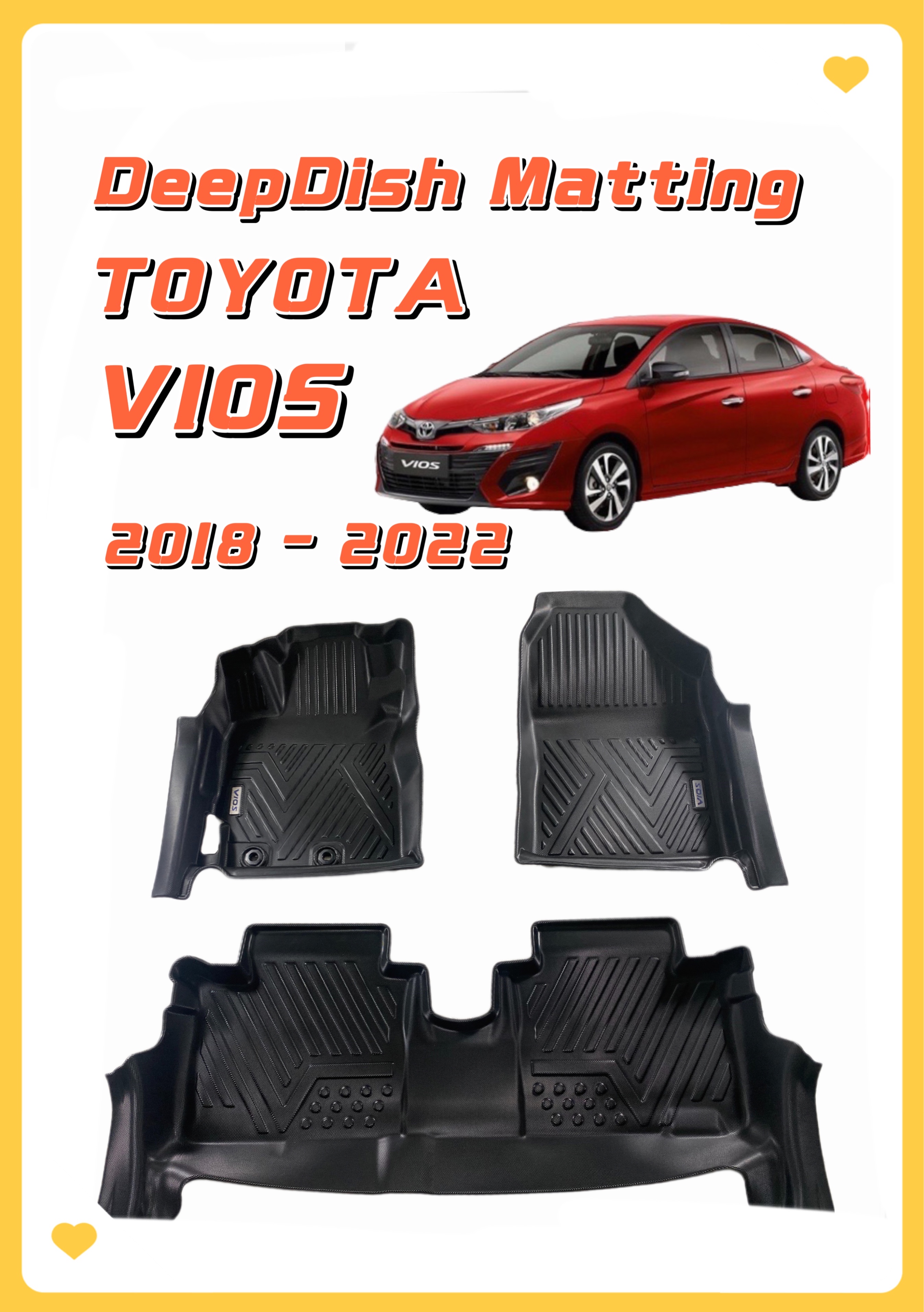 Toyota Vios Gen 4 2018 to 2022 Oem Deep Dish matting Version3 2019 2020 ...