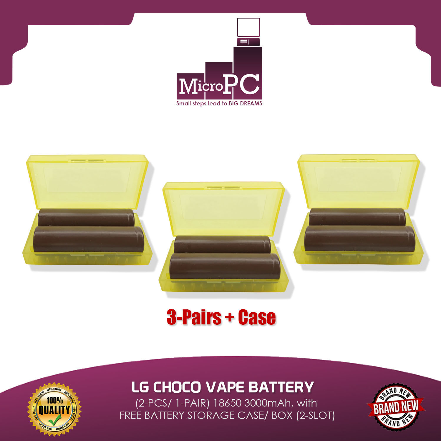 LG CHOCO VAPE BATTERY (2-PCS/ 1-PAIR) 18650 3000mAh, with FREE BATTERY ...