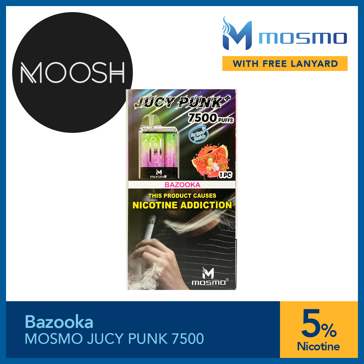 Mosmo Juicy Punk 7500 Puffs Disposable Pod - Bazooka | Lazada PH