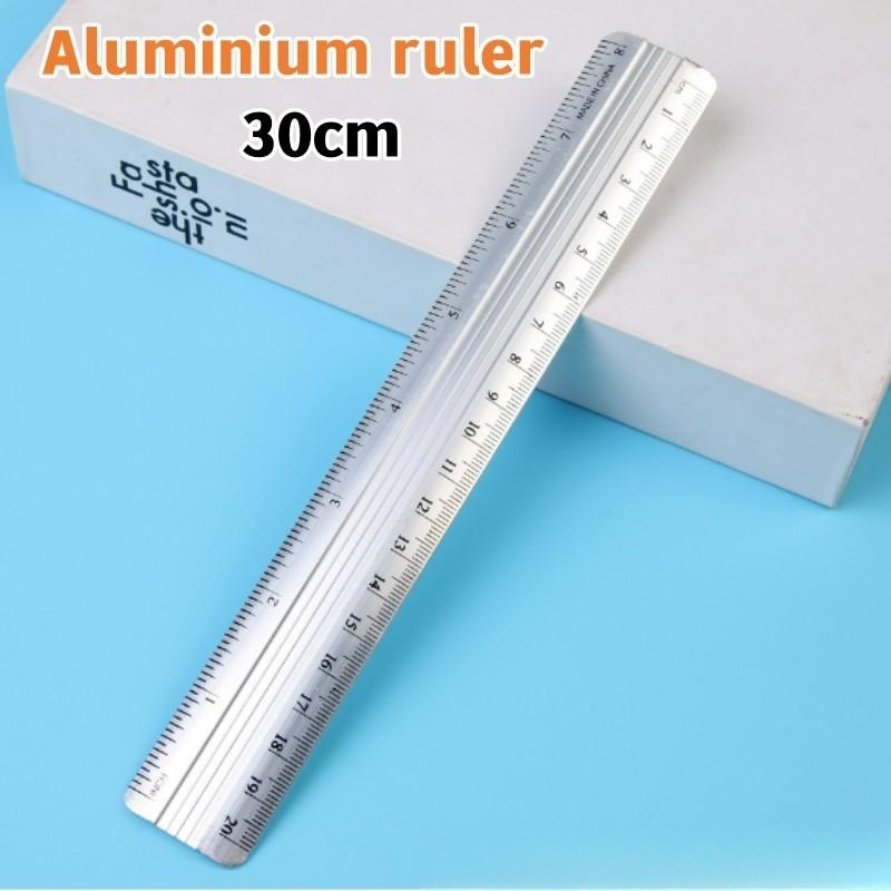 30/60cm Stainless Steel Ruler Metal Aluminum Ruler Drawing Multi ...