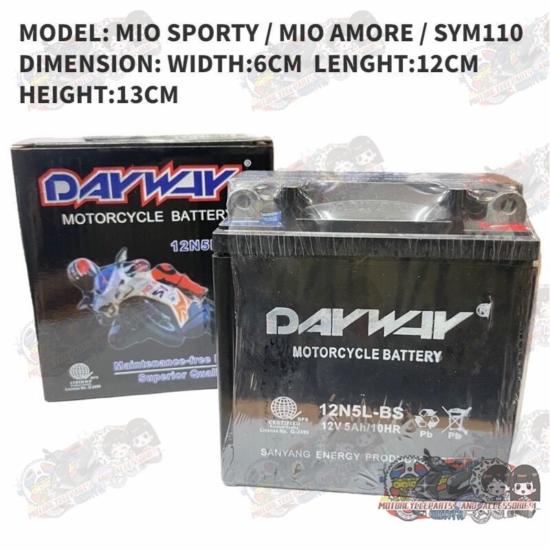 LJ Motorcycle Dayway 12v battery 4L 5L for motorcycle(12 volt) | Lazada PH