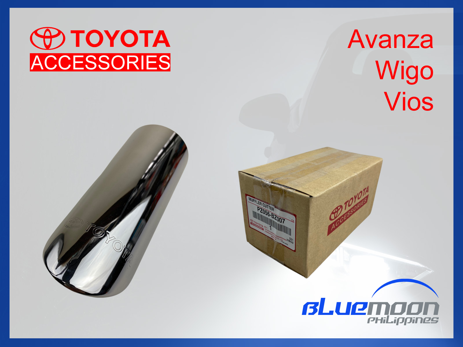 Original Toyota Accessory Muffler Tip for Toyota Avanza, Wigo and Vios ...