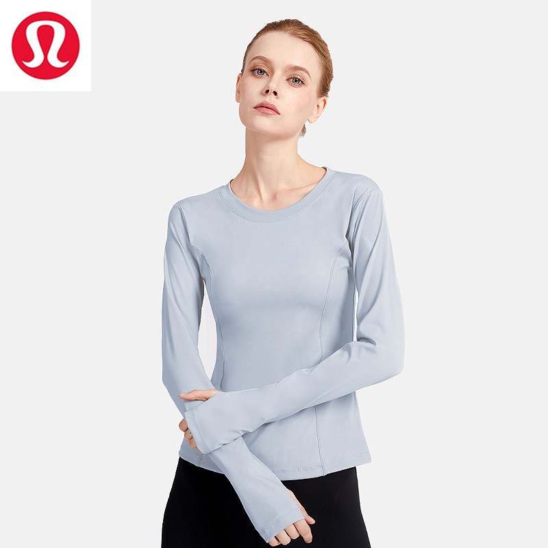 Lululemon Sports Yoga Long Sleeve Shirt Women's Mesh Back Fitness Quick Dry Running Top ...