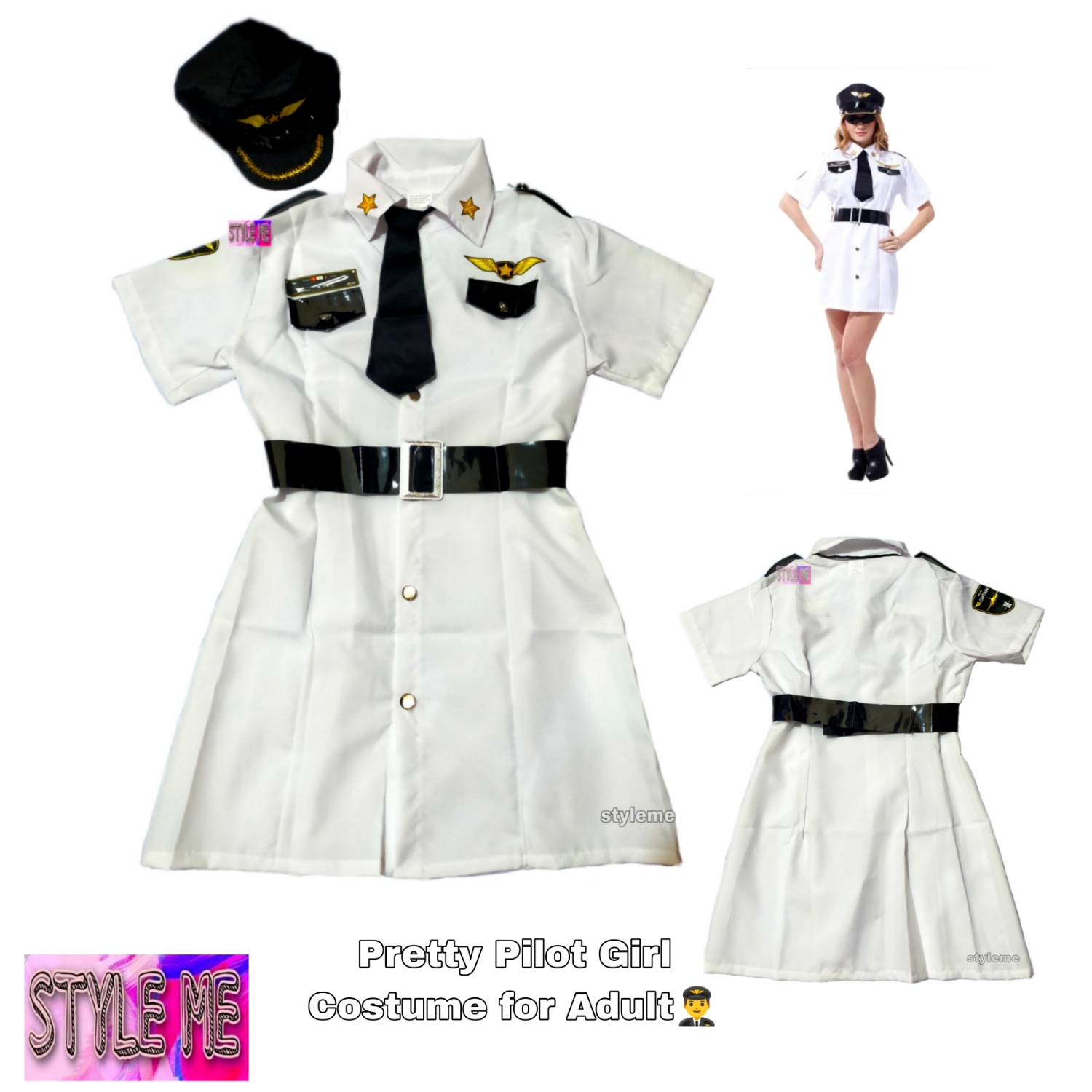 PRETTY GIRL PILOT COSPLAY ROLE PLAY COSTUME FOR ADULTCOMPLETE SET ...