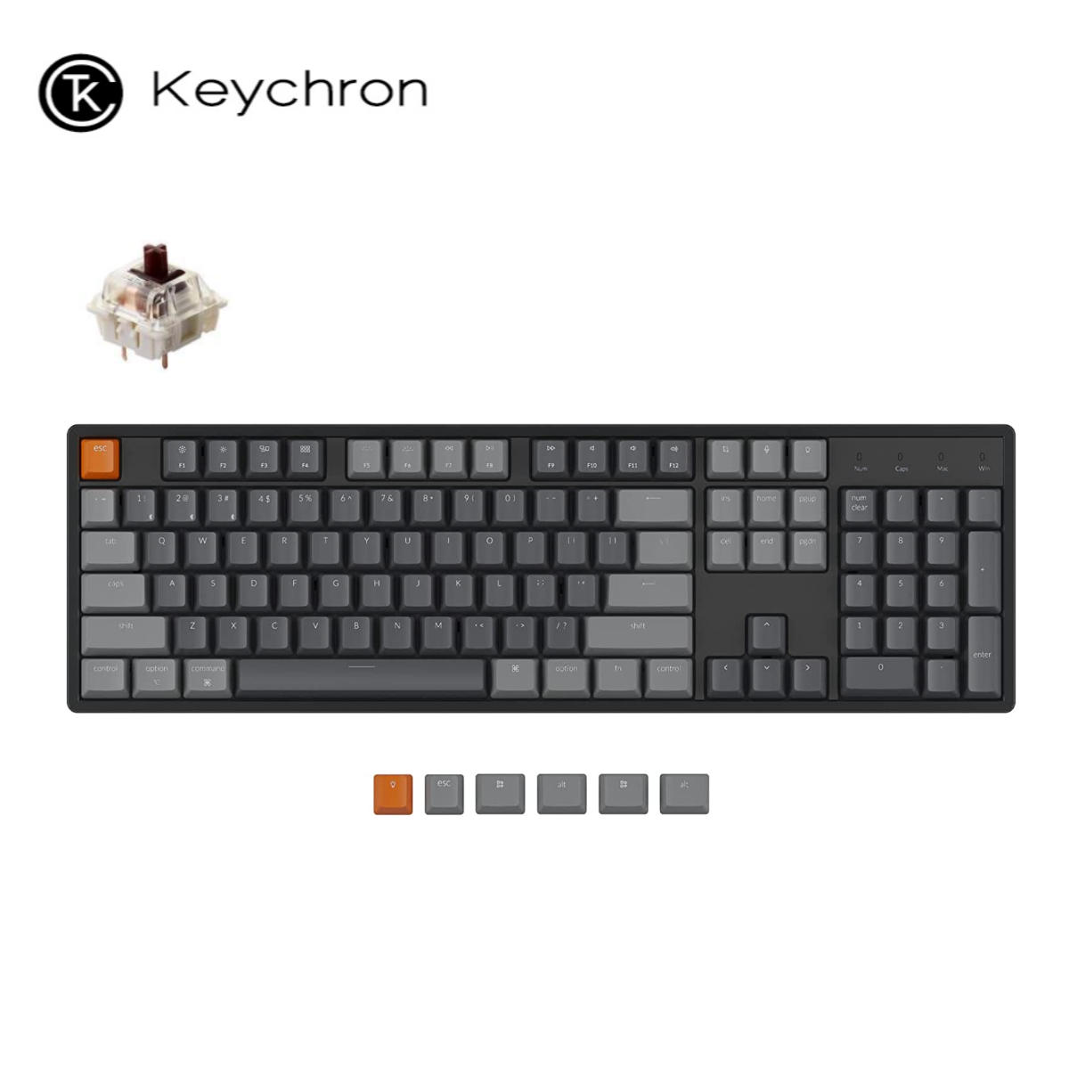Keychron K10 104-KEY RGB Backlight Hot-Swappable Wireless Mechanical ...