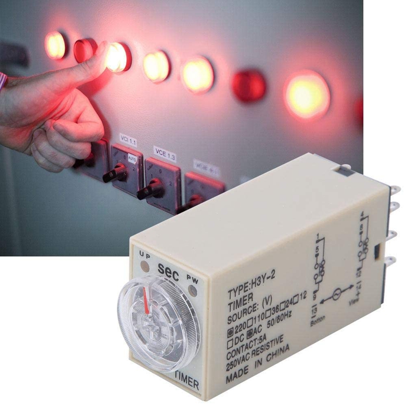 10S Delay Timer Time Relay H3Y-2 AC 220V 8 PIN Adjusting Knob Control Timing Relay for Household ...
