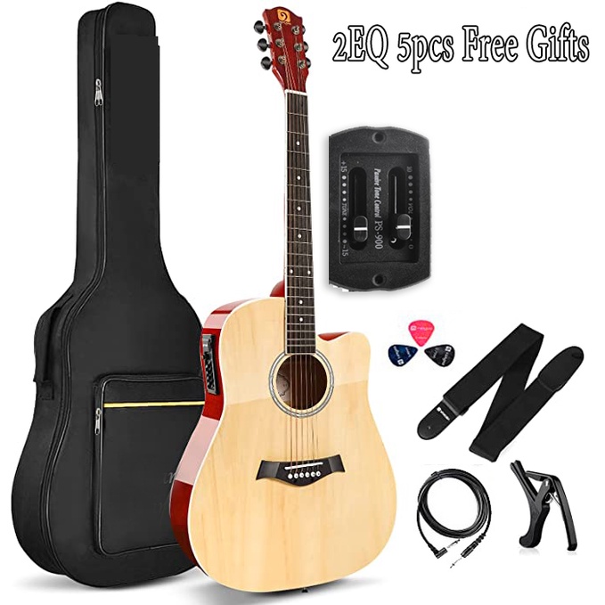 ER KAWES High Quality 41 inch Acoustic Electric Guitar With 4EQ PICKUP ...