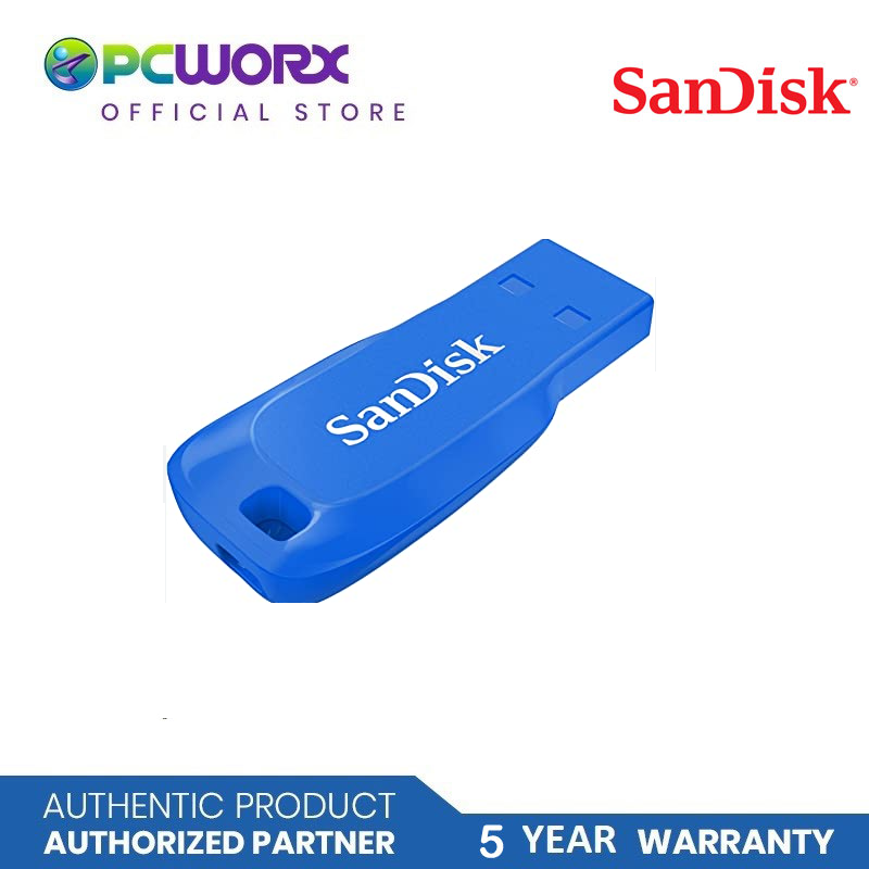 SanDisk SDCZ50C-064G-B35BE 64GB Cruzer Blade USB 2.0 Blue | SanDisk ...