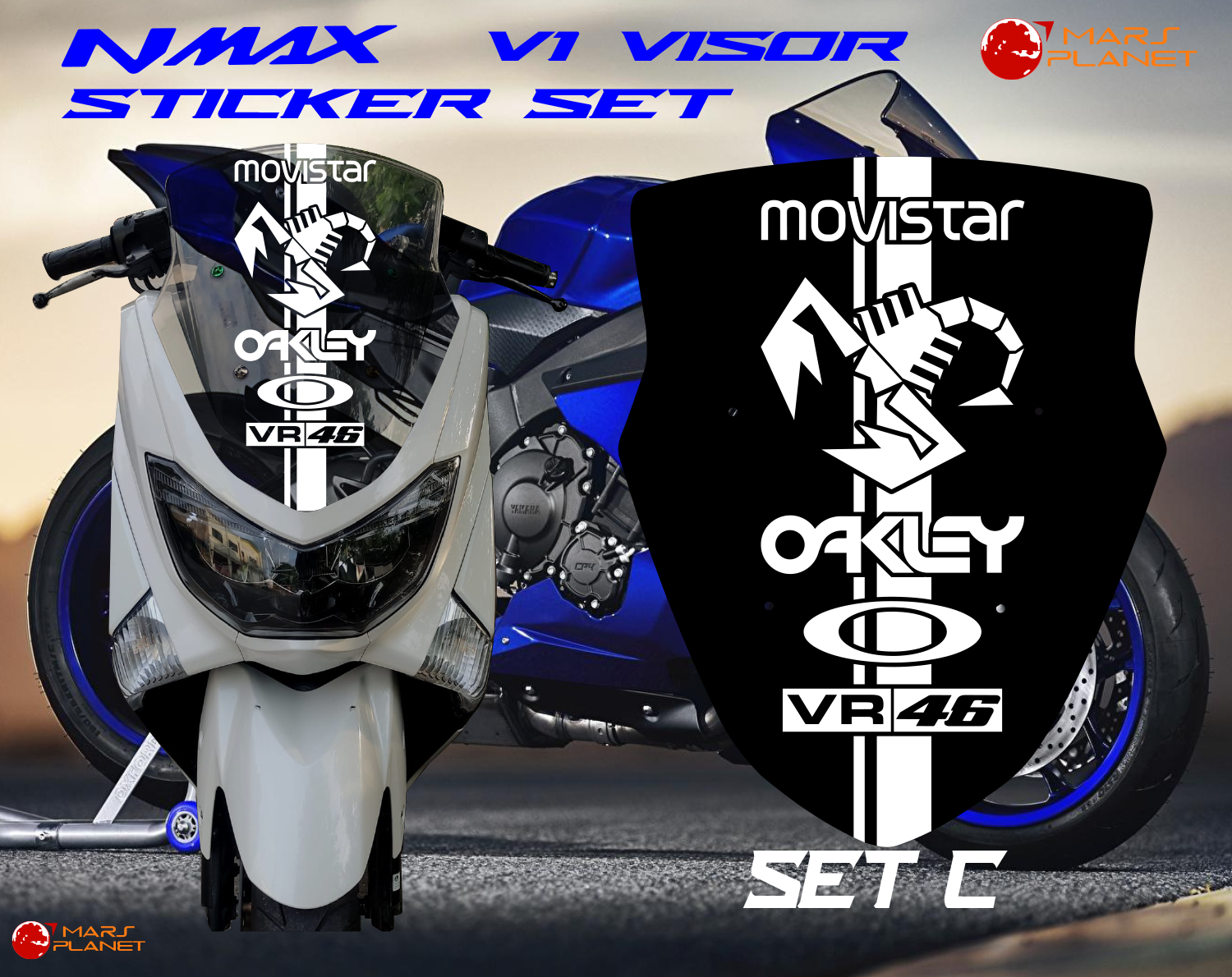 YAMAHA NMAX V1 VISOR SET STICKER DECAL WATERPROOF MACHINE CUT OUT ...