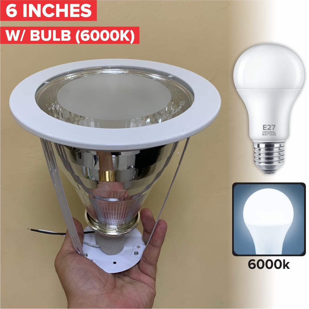 Recessed Pinlight Housing Beehive / LED E27 Fixture / Frosted Glass / Complete with Bulb 3k-6k ...
