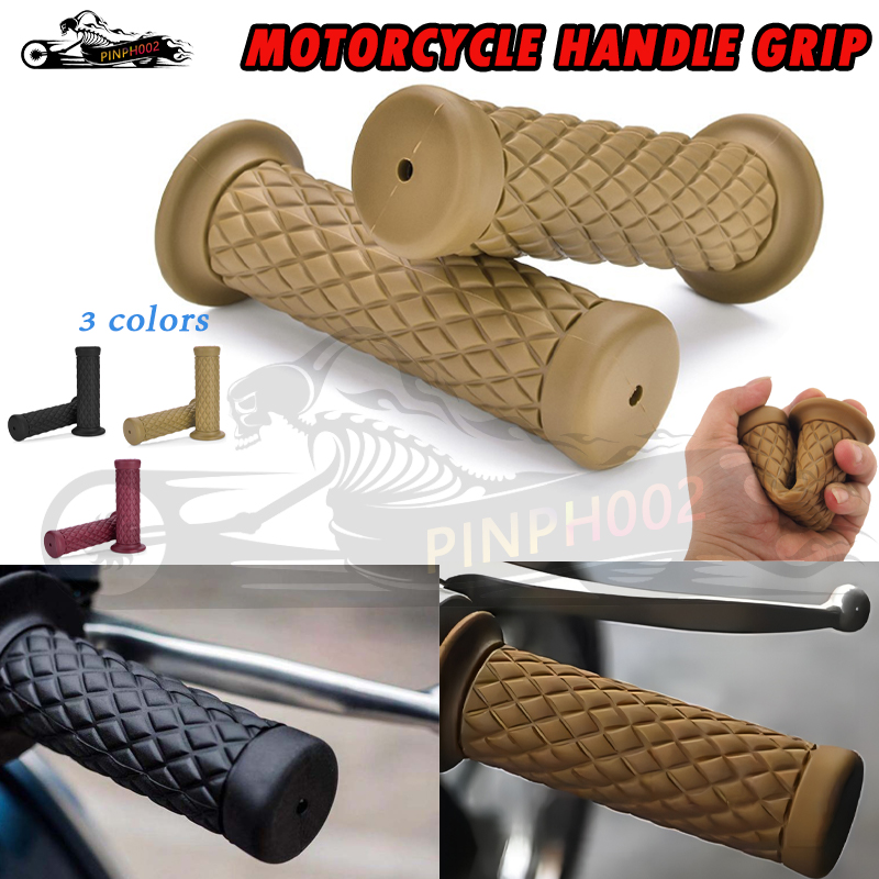 Pinph Motorcycle Handle Grip Rubber Motorbike Handlebar Grip Universal ...