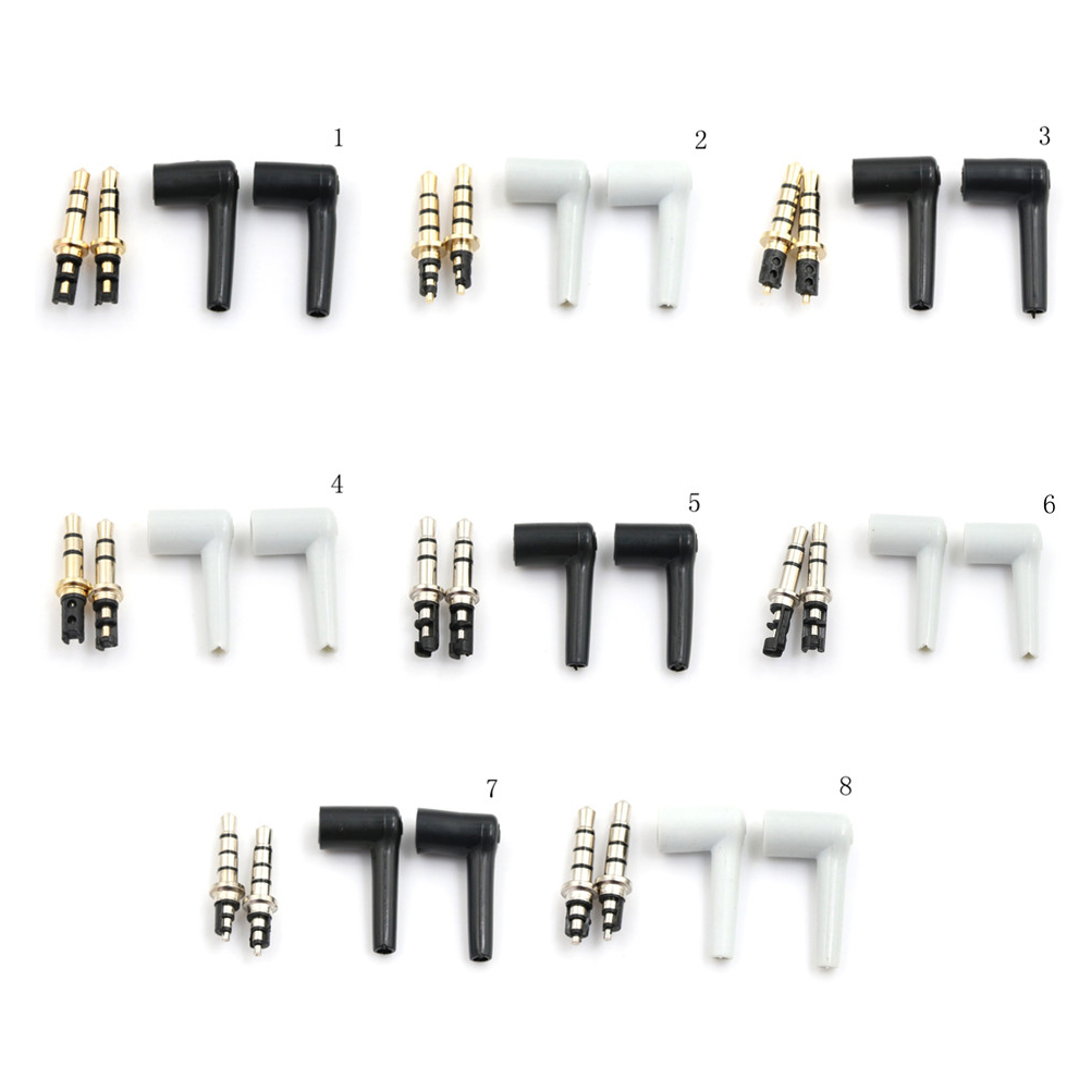 2pcs 3.5mm stereo headset plug jack 3 4 pole 90 Degrees Audio Plugs ...