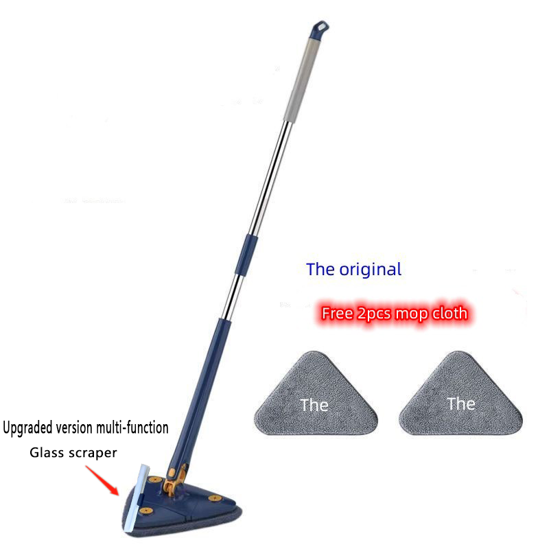 360° Rotatable Mop Extendable Triangle Self twisting Water Squeeze ...