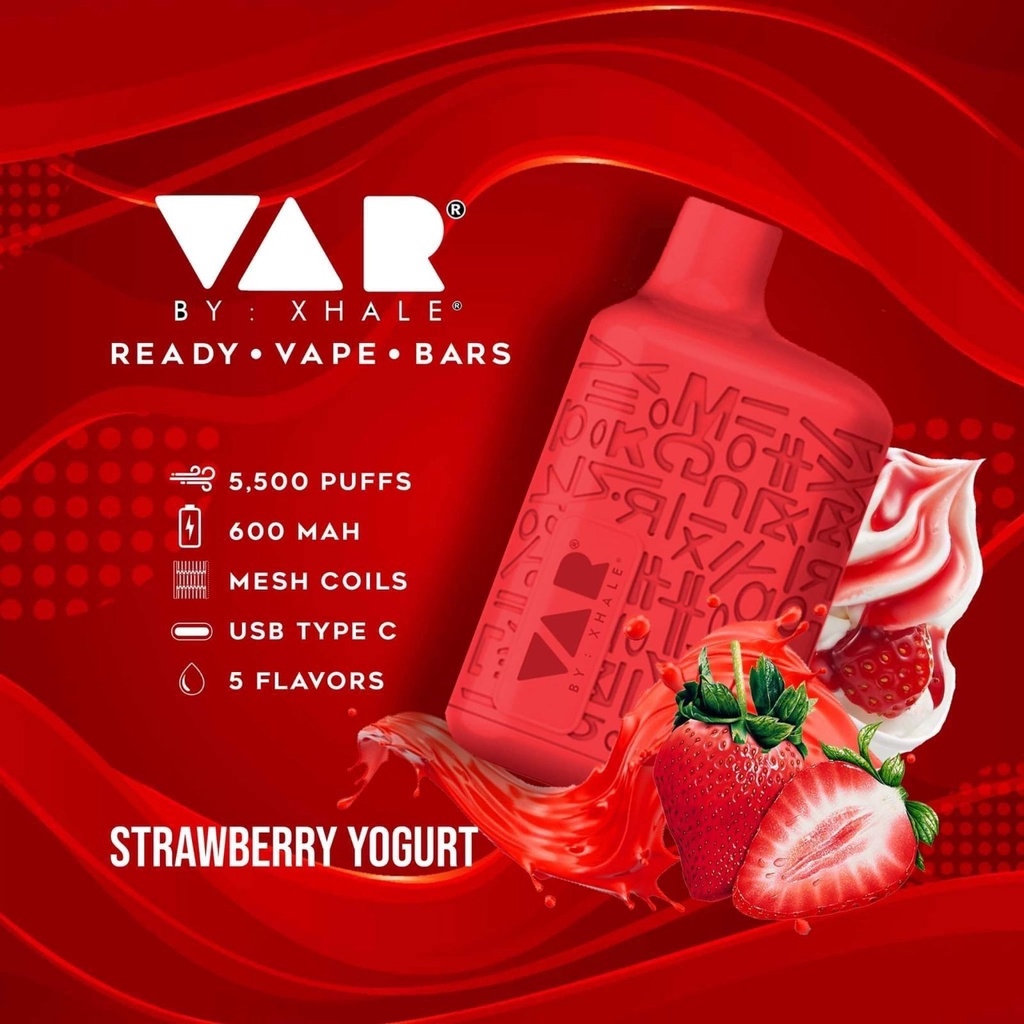 vape VAR XHALE 5500 Puffs 600mah W/Free Lace Disposable Pods | Lazada PH
