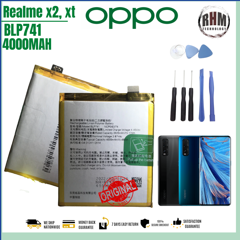 for Realme X2,XT (Battery model: BLP741 4000mAh) Original Equipment ...