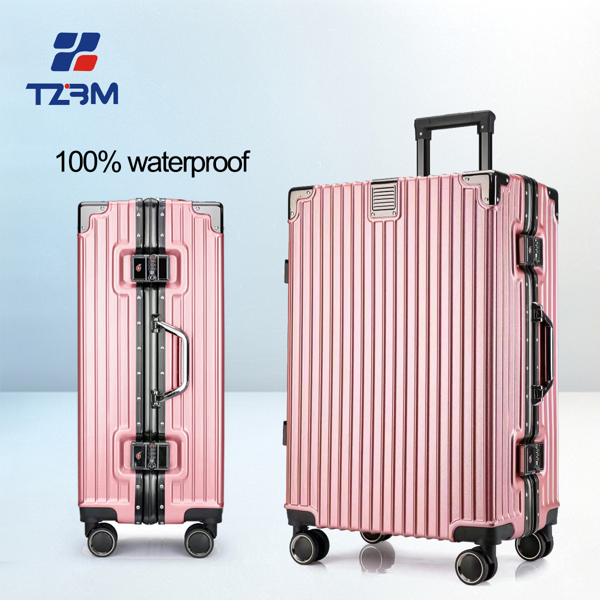 TZJM Aluminum luggage Frame Suitcase 20/24 inch Dual Three Position ...