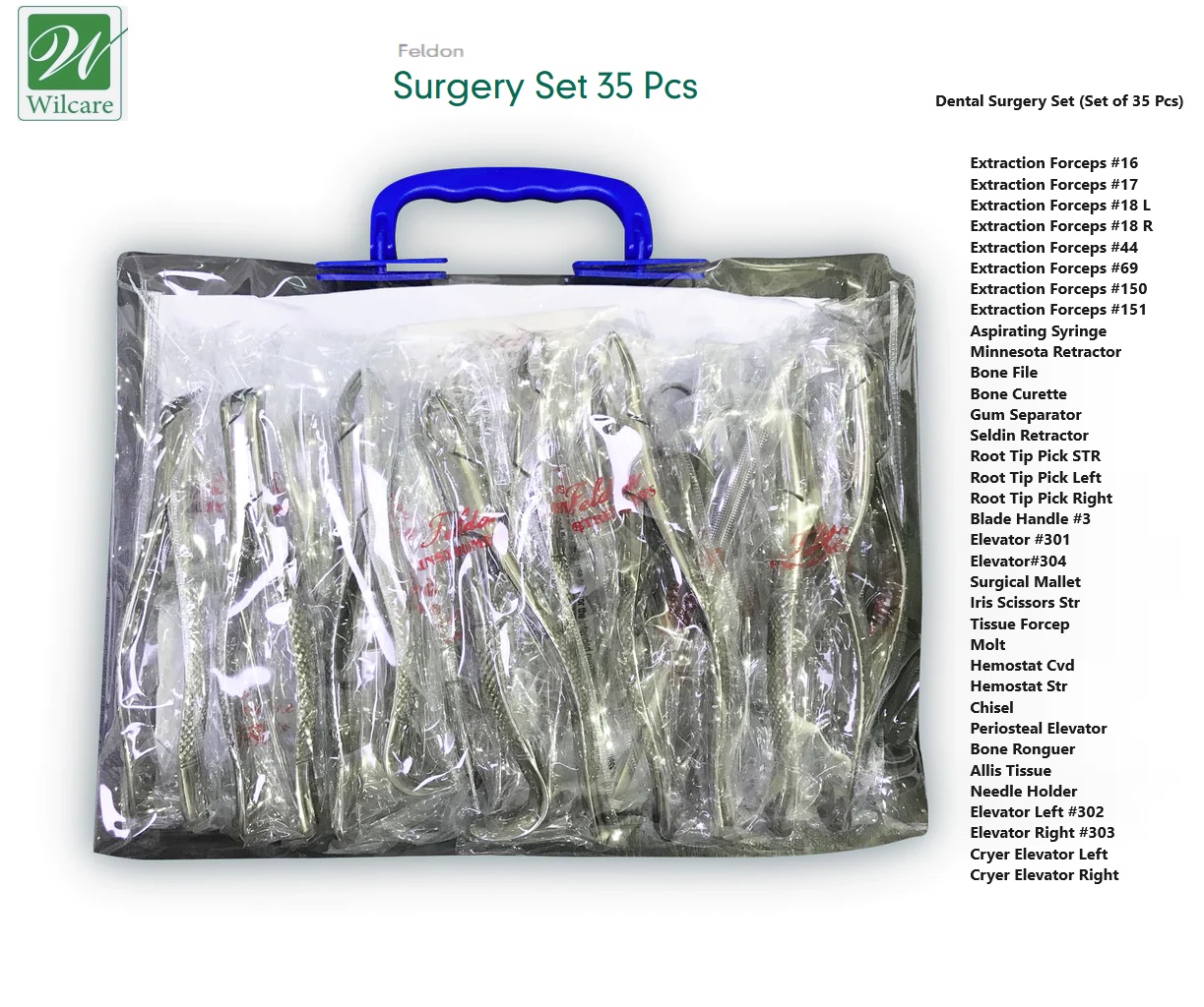 Dental Surgery Set (Set of 35pcs) FELDON Extraction Forceps Set | Lazada PH