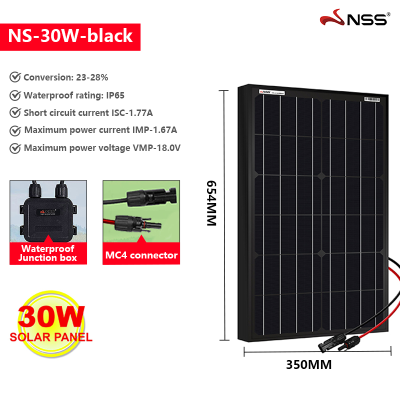 NSS Solar Panel Mono 200W 150W 100W 80W 50W 30W 20W Solar Module Solar ...