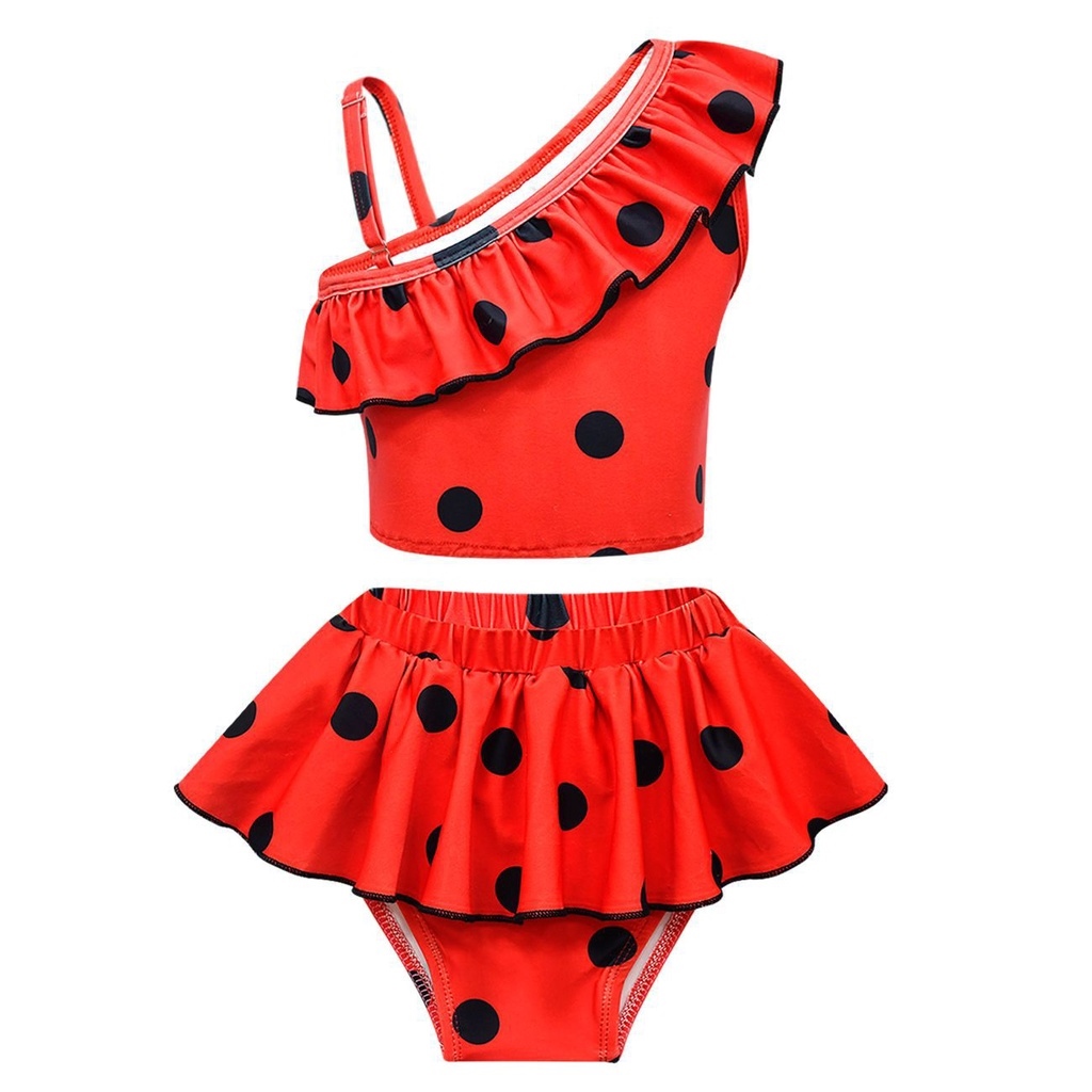 Girls' Split Swimsuit Children's Two Piece Swimsuit Miraculous Ladybug ...