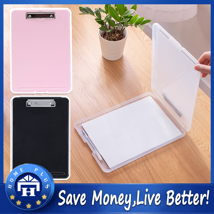 【Local delivery】 A4 Plastic Storage Clipboard File Box Case Document ...