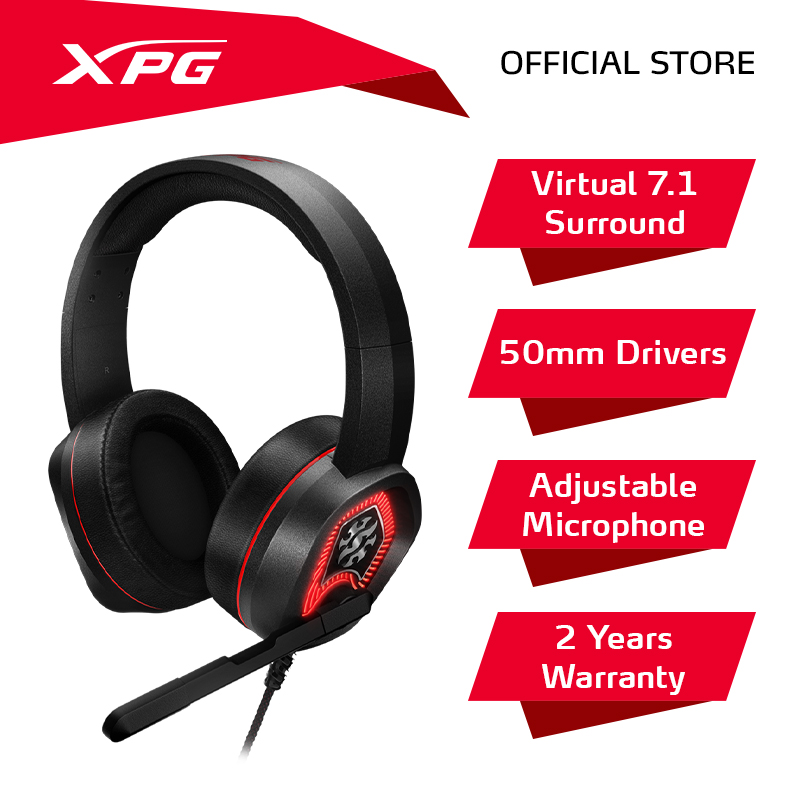 XPG EMIX H20 Gaming Headset - Wired / Virtual 7.1 Surround Sound / 50mm ...