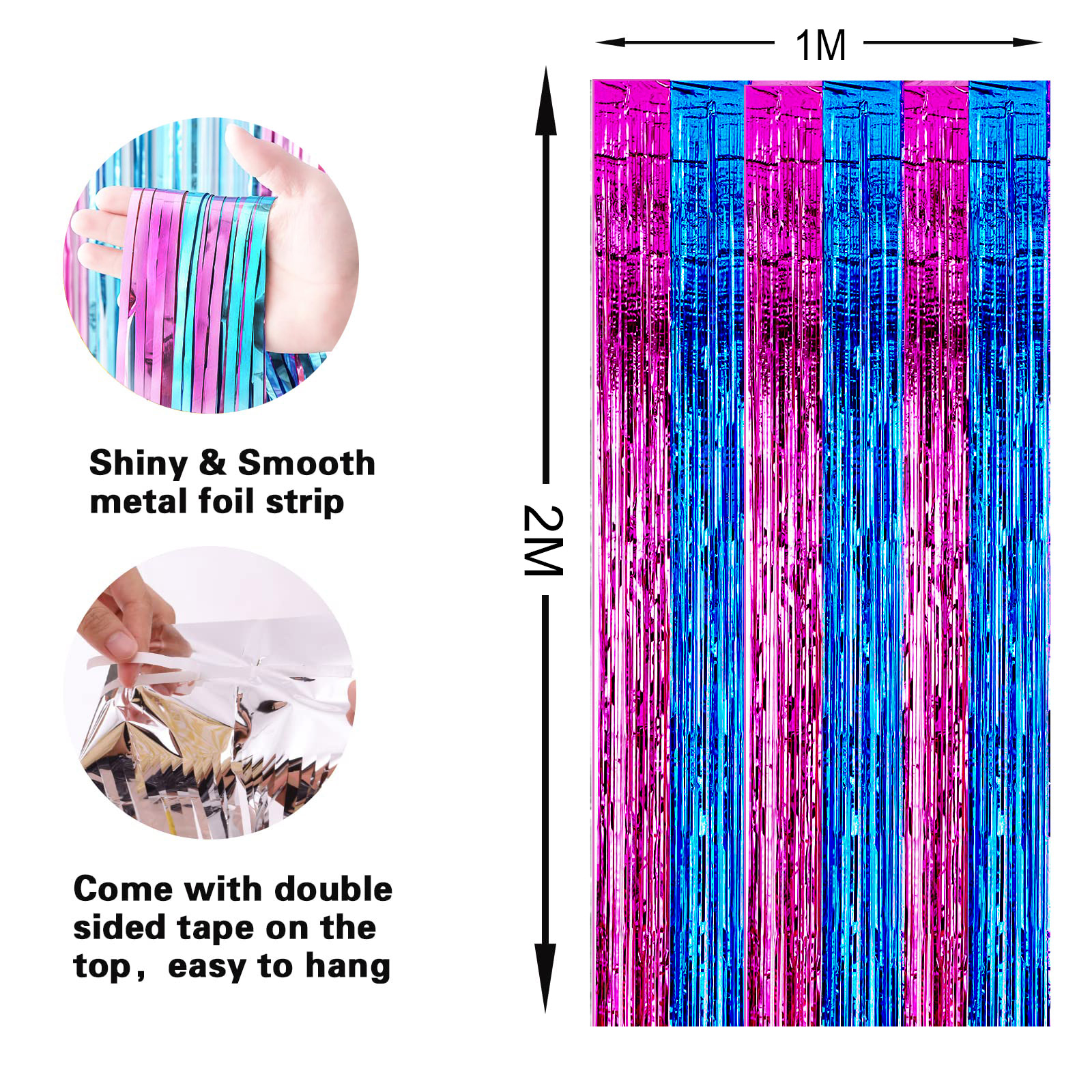 1*2M Foil Curtain Square For Birthday Backdrop Anniversaire Christmas ...