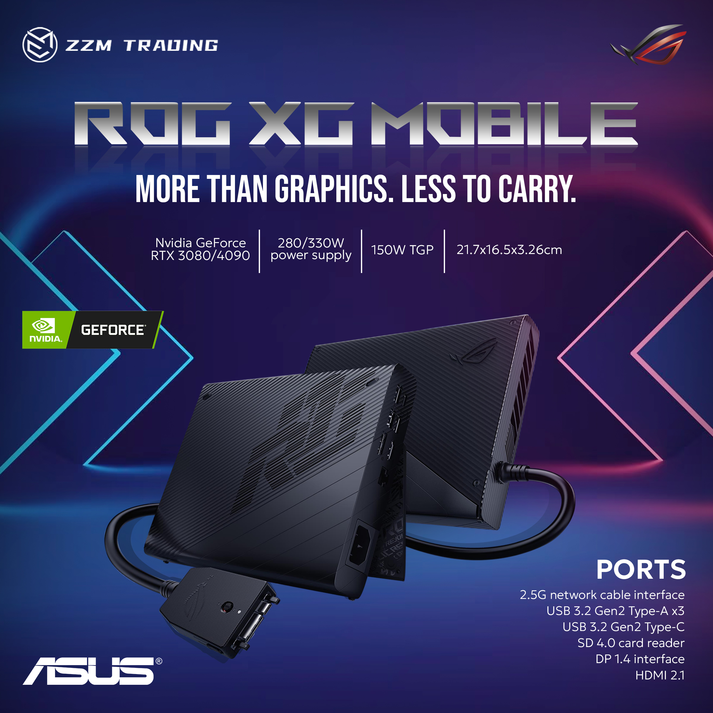 PRE ORDER Asus ROG XG Mobile 2023 RTX 3080 4090 16GB GDDR6 280 150W ZZM