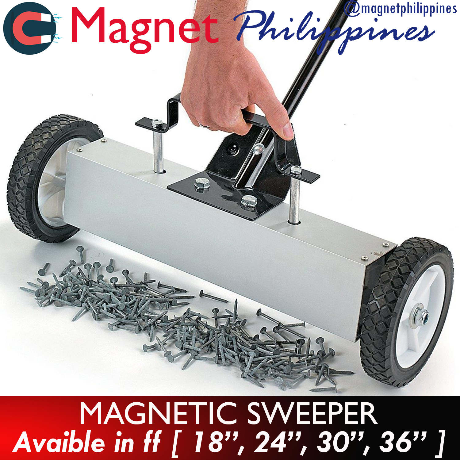 1 Set Magnetic Floor Sweeper with Wheels and Handle, Strong Magnet for ...