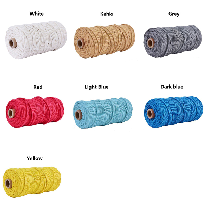 n57h 1 Roll Organic Macrame Cord Twisted 3mmx100m Braided String Cotton ...