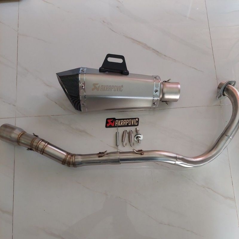 YAMAHA SNIPER 150 AKRAPOVIC PIPE WITH SILENCER ( FULL SYSTEM EXHAUST ...