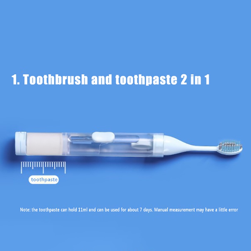 Portable Toothbrush In Folding One-Piece Design Toothpaste Toothbrush ...