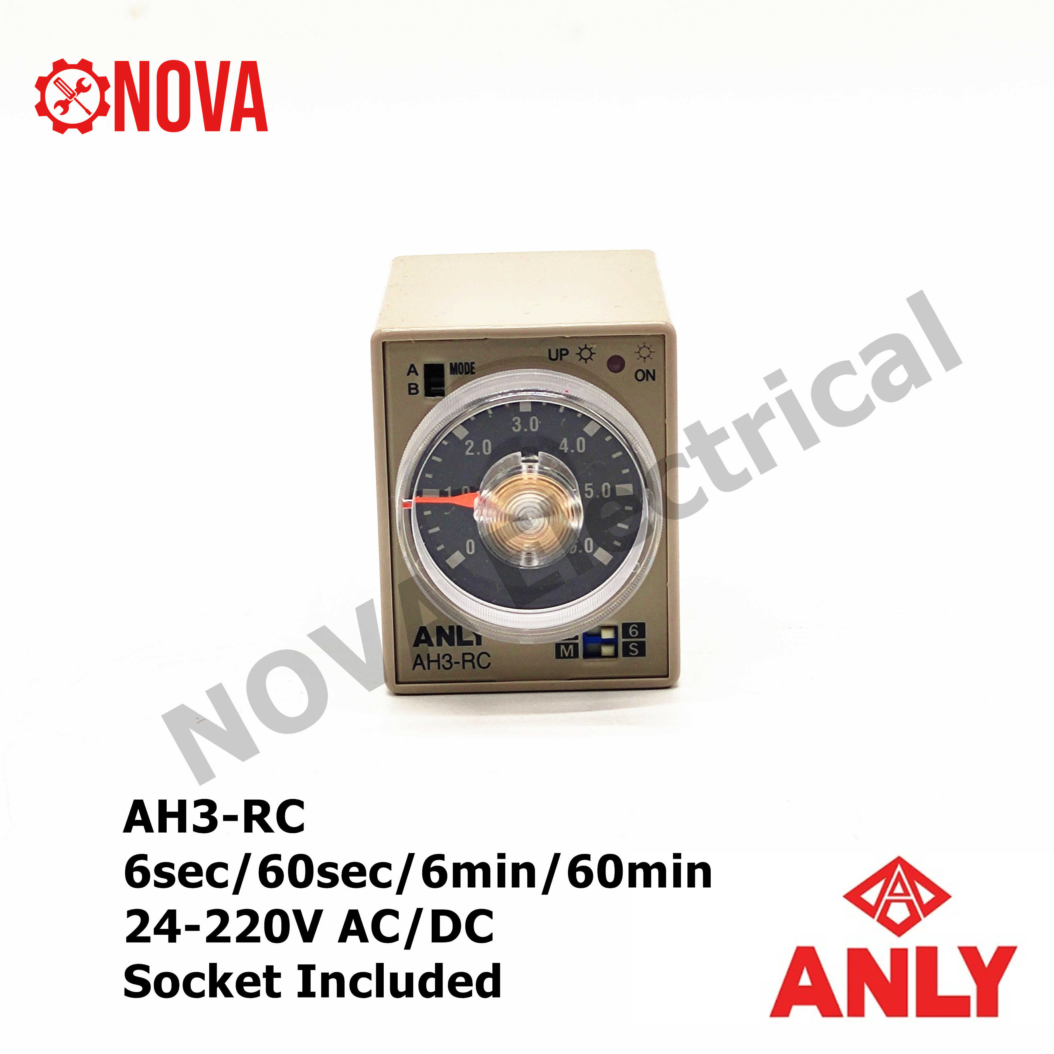ANLY Taiwan AH3 Series Analog Timer AH3-NB AH3-NC AH3-RC with Socket ...