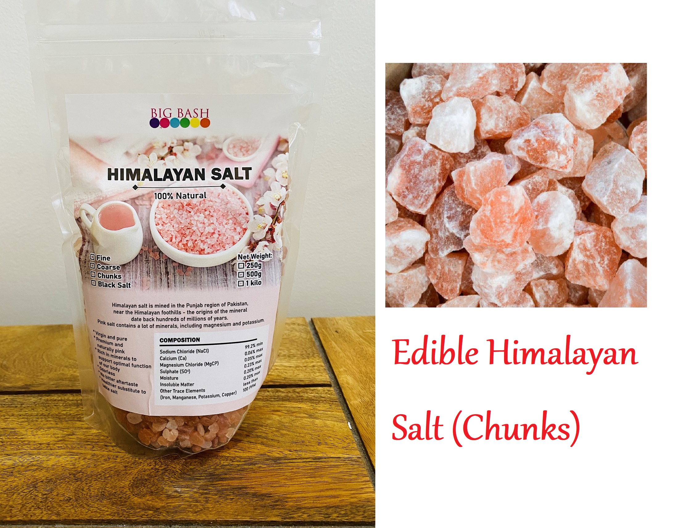 Edible Himalayan Pink Salt 1kg Fine Coarse Chunks | Lazada PH