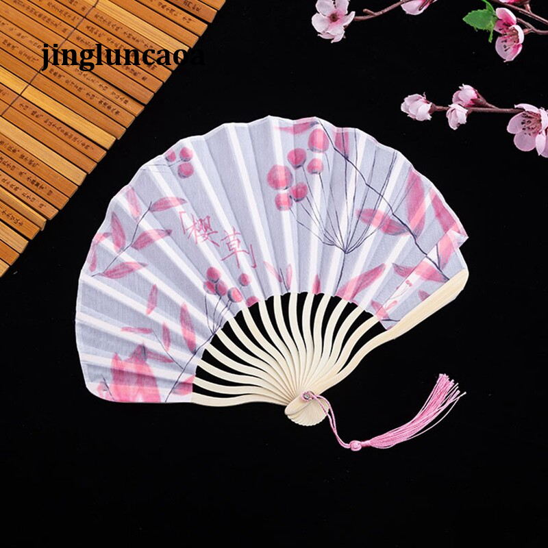 Chinese Fan Elegant Floral Bamboo Handheld Folding Fan Premium ...