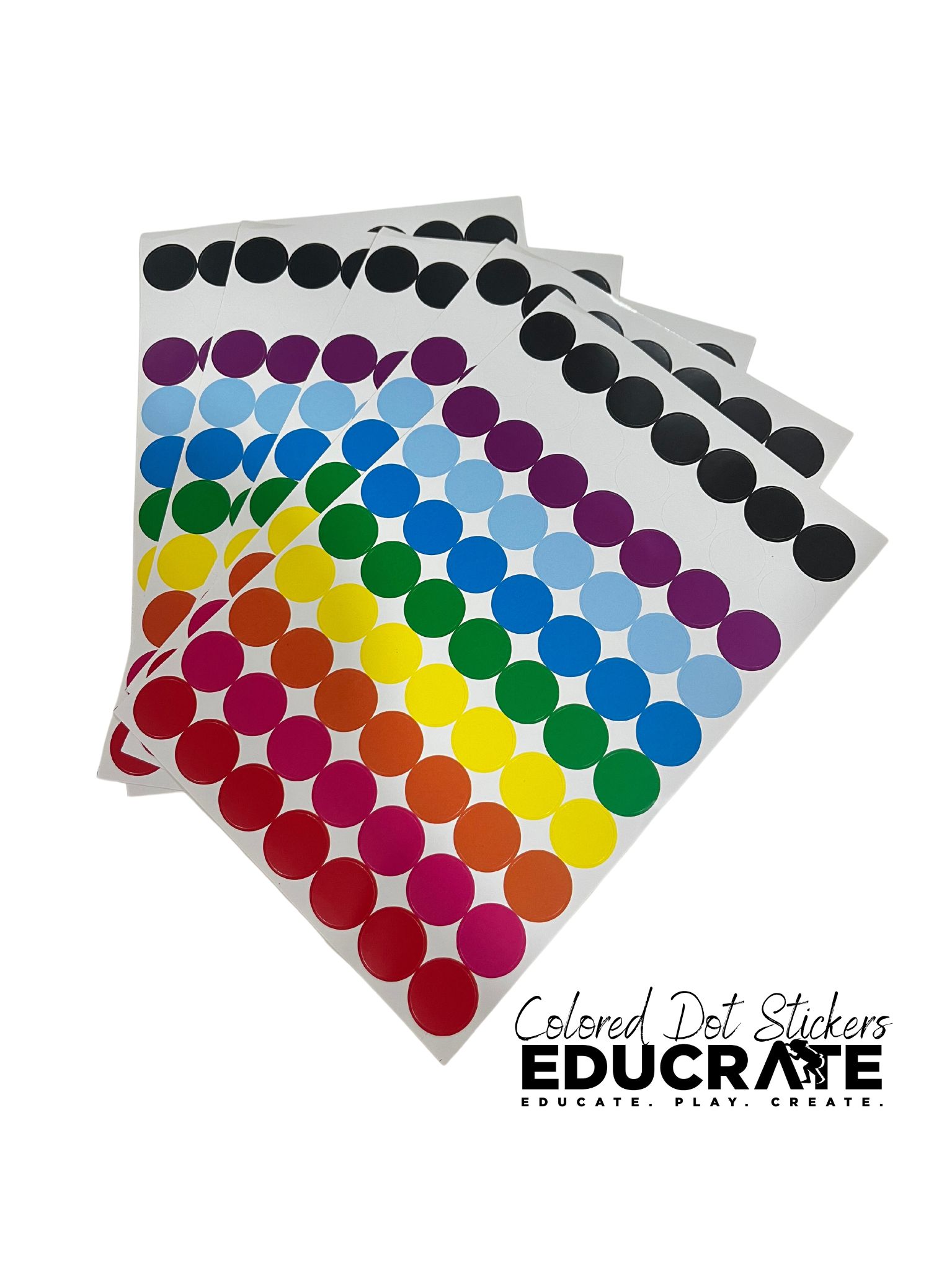 EducratePh Colored Dot Sticker Sheet 350pcs/5sheets 1.9cm diameter fine ...