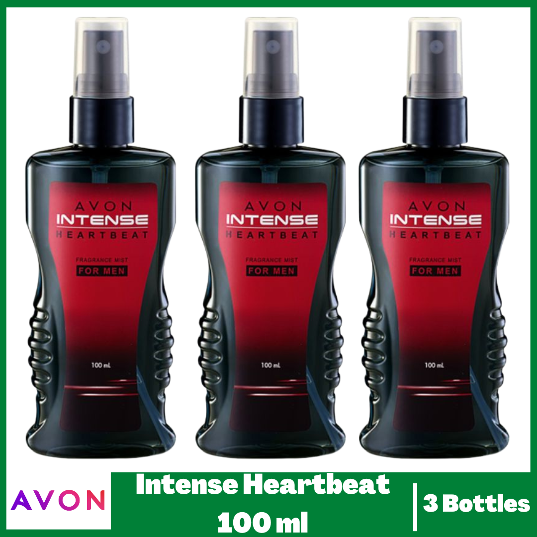 AVON Intense Heartbeat Fragrance Mist for men 100 ml ( 3 BOTTLES ...