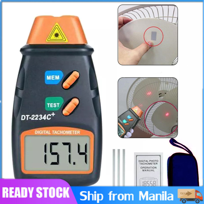 Digital Photo Tachometer Non Contact RPM Tach Tachometer Speed Gauge ...