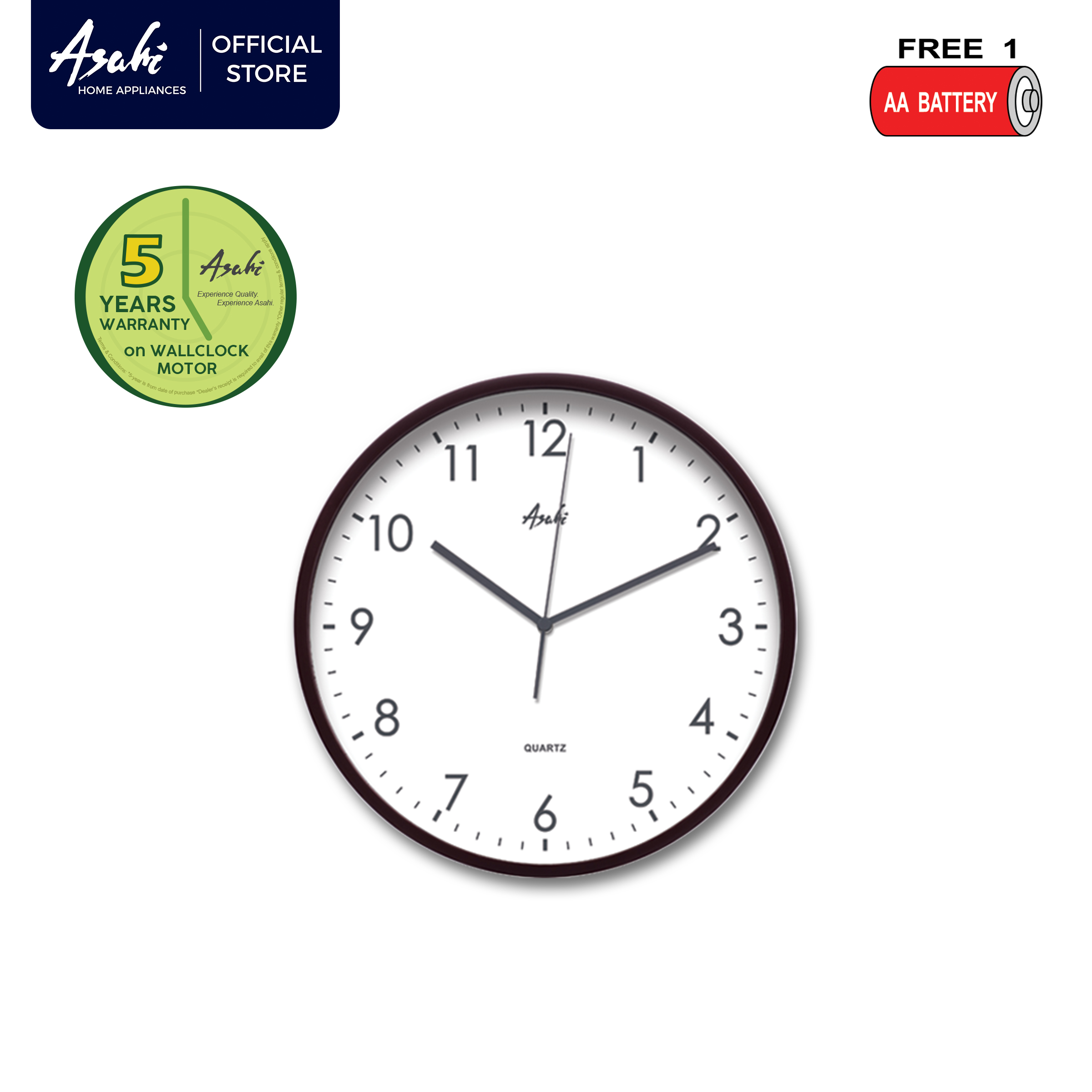 Asahi W 7007 Round Wall Clock 12 inches | Lazada PH