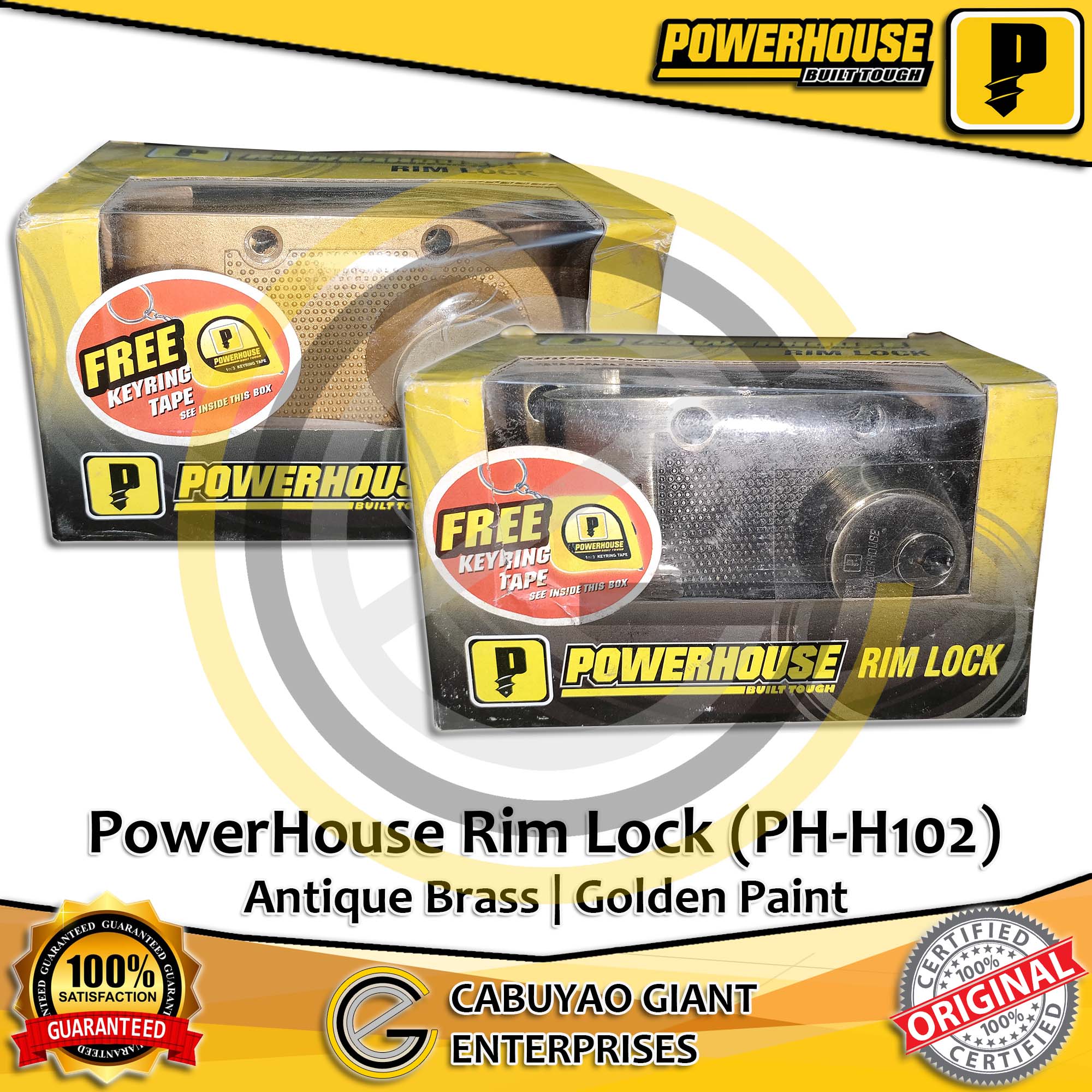 Powerhouse Pro Series Rim Deadlock Double (PH-H102) [ Antique Brass ...