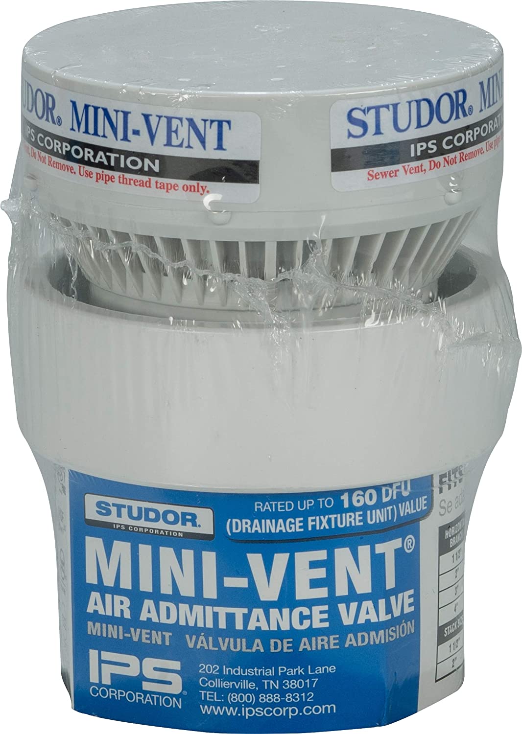 Studor Mini-Vent Air Admittance Valve, 1-1/2- or 2-Inch Connection ...