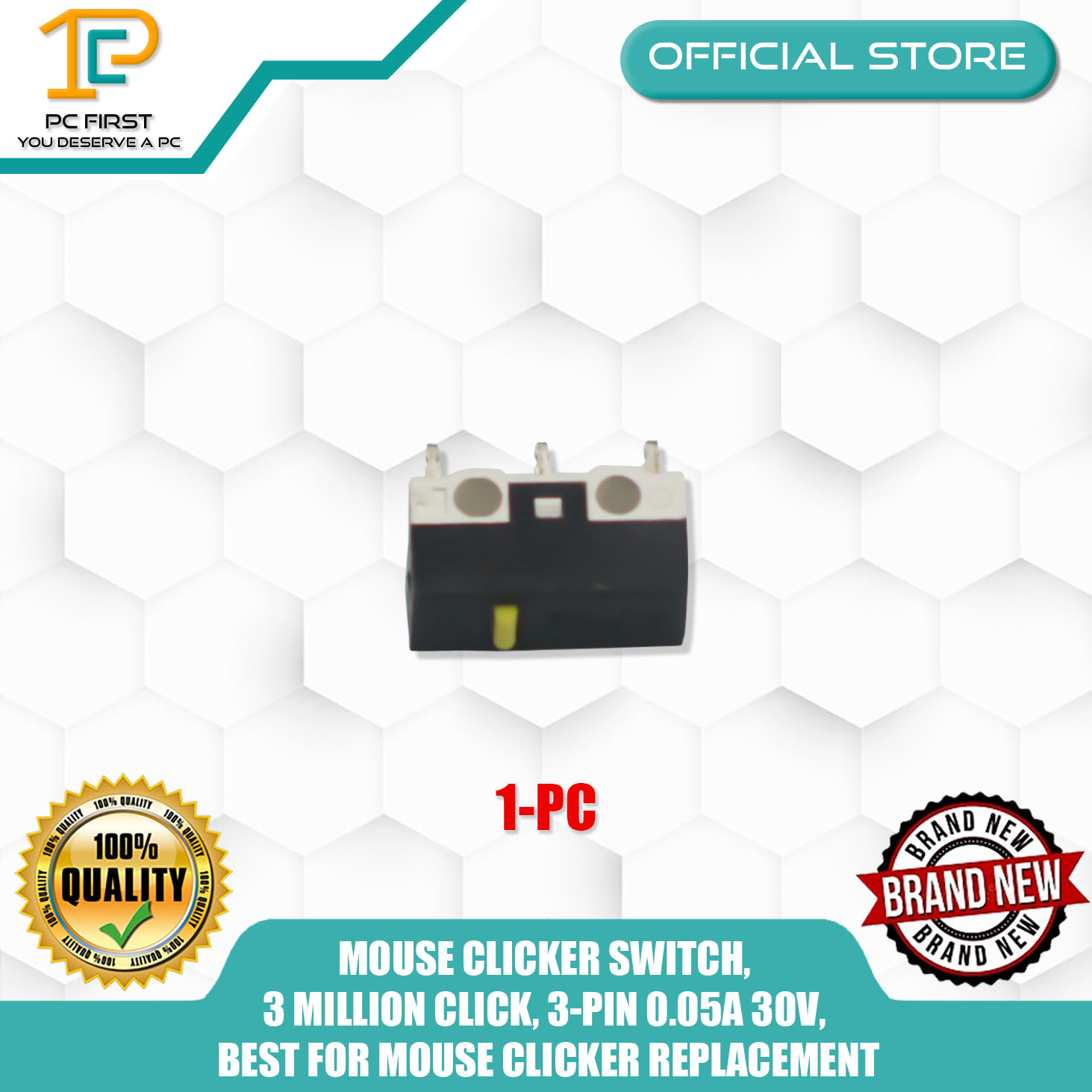 MOUSE CLICKER SWITCH, 3 MILLION CLICK, 3-PIN 0.05A 30V, BEST FOR MOUSE CLICKER REPLACEMENT ...