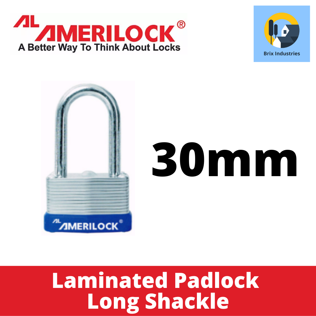 Amerilock Laminated Padlock Long Shackle Heavy Duty 30mm 40mm 45mm or ...