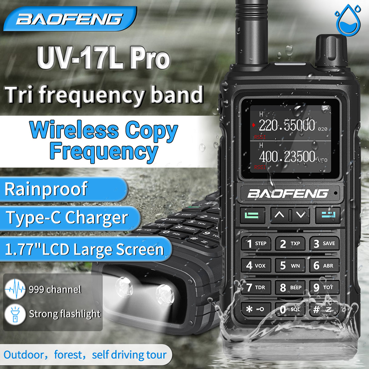[Free Headset] Baofeng UV17 Pro V2 Wireless Copy Frequency Walkie Talkie 16KM Long Range ...