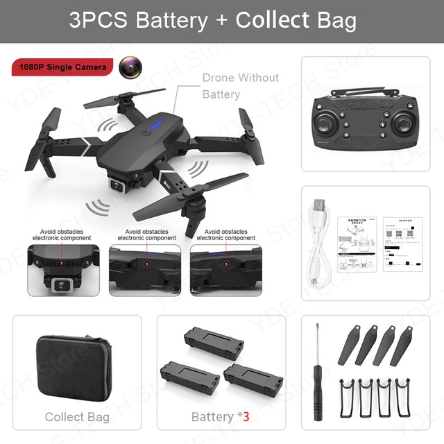 E525 PRO Drone 4K 1080P with 3 sided obstacle avoidance camera drone ...