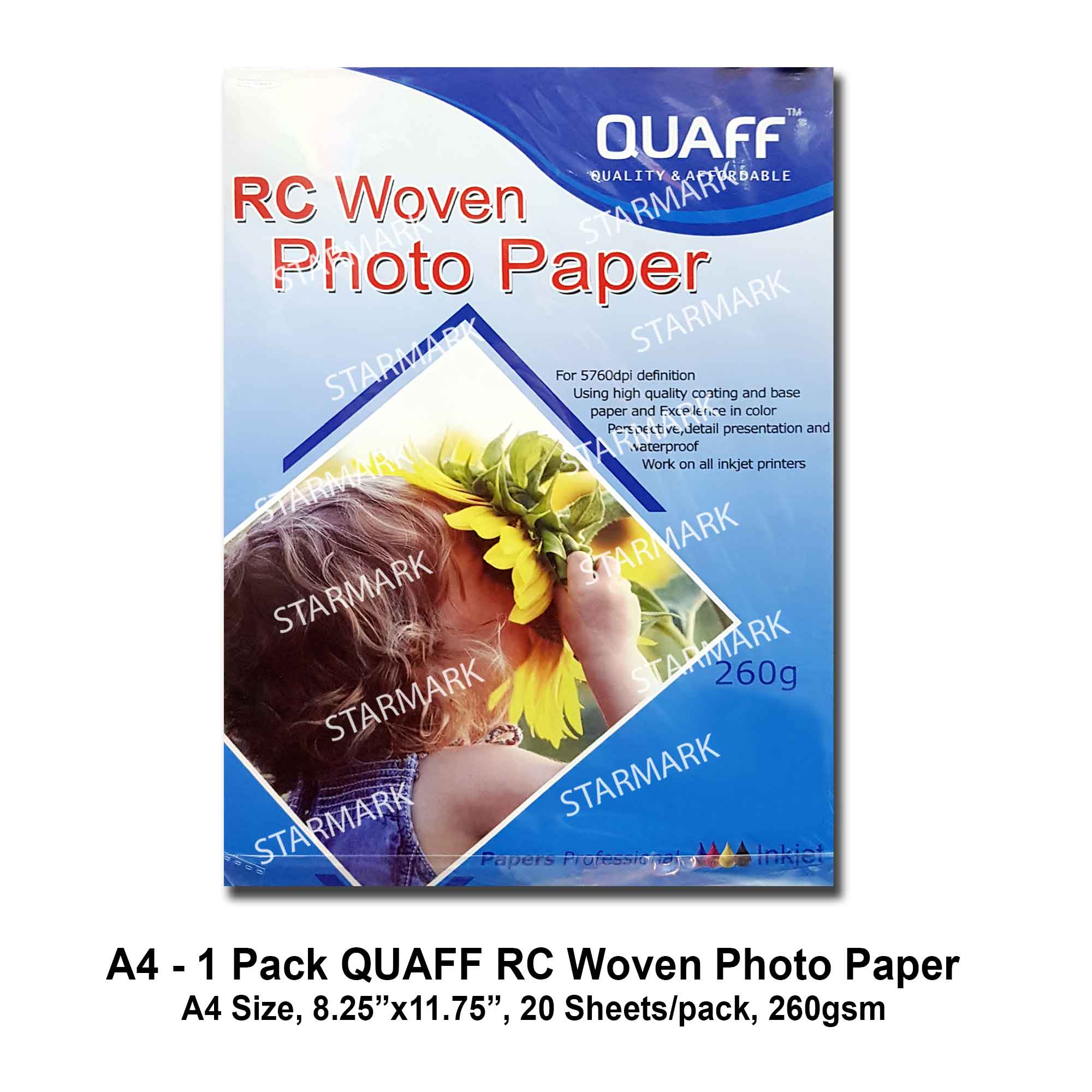1 Pack Quaff RC Woven Photo Paper Papers Photopaper Photopapers - A4 ...