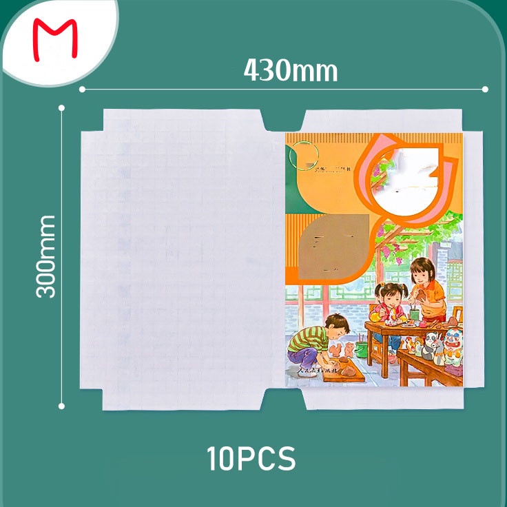 10 sheets Self-Adhesive Book Wrapper Transparent Self-Adhesive ...