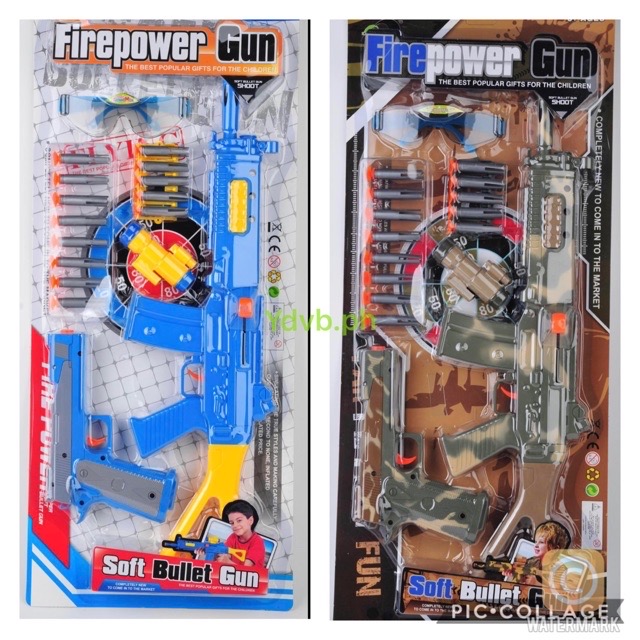 SOFT BULLET TOY GUN WITH SCOPE AND PISTOL SUCTION DARTS BULLETS TOY ...